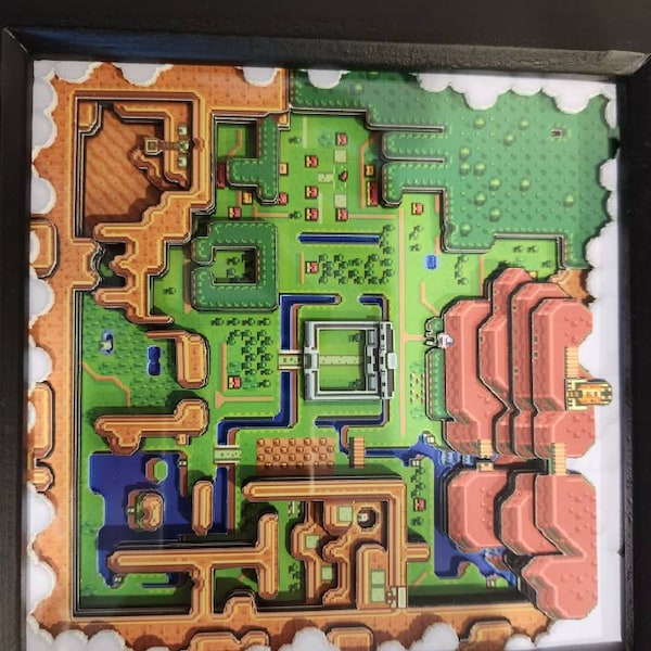 Nintendo - Zelda A Link to the Past - Shadow Box - 3D Effect - Wall Art ...