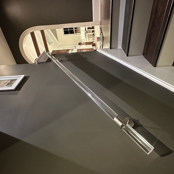 Custom Lucite Handrail by Luxholdups, Lucite and Brass Indoor Stair ...