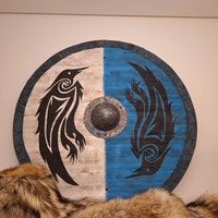 Viking Personalized Three-shelf Bookcase, Wall Shelf With Dragon Head ...