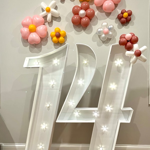 FANCY Number 4, Balloon Mosaic Template, Number Four, Mosaic Number ...