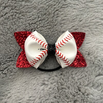 Real Baseball Bow, Real Baseball Hair Bow, Baseball Bow, Baseball Skin ...