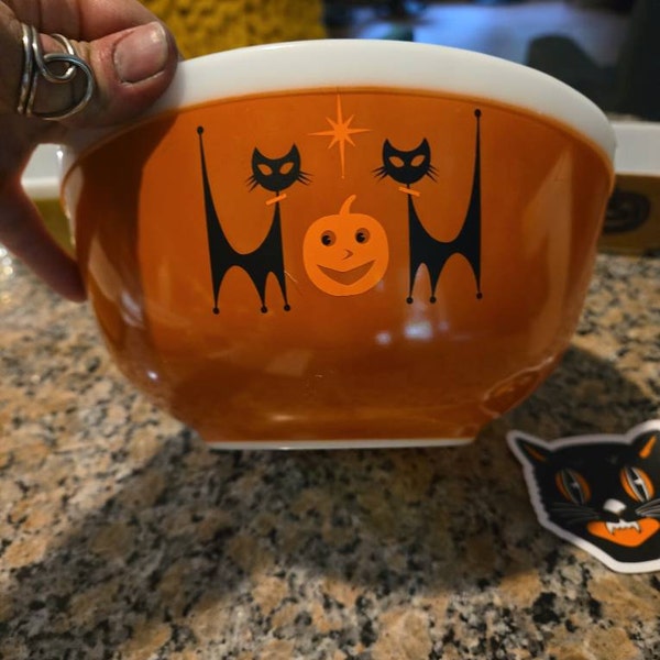 Atomic Cat Halloween Decal - Decal Only - Bowl Not Included - Etsy