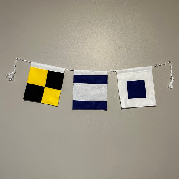 Custom International Maritime Code Flag Nautical Name Banner Felt Decor ...