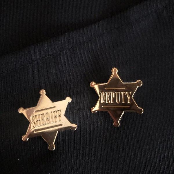 Sheriff & Deputy Gold Enamel Pin Badges | Novelty Fancy Dress | Cowboy ...