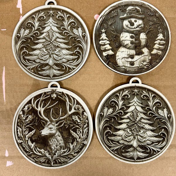 Santa Laser Engraving PNG Lightburn Engraving File Christmas Laser ...