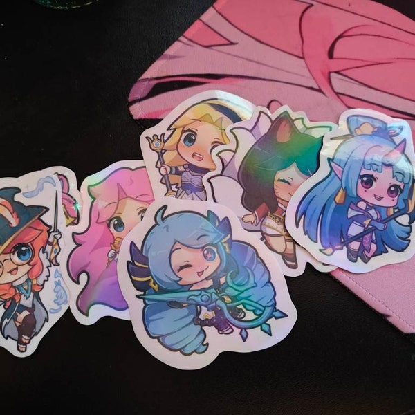 Arcane Inspired Cute Chibi Holographic Vinyl Stickers / League of ...
