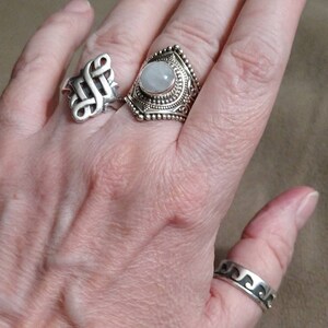 Boho Moonstone Ring, Sterling Silver Ring for Women, Statement Ring ...