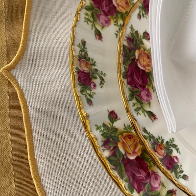 White Linen Medallion Placemats, Embroidered Table Mats With Colorful ...