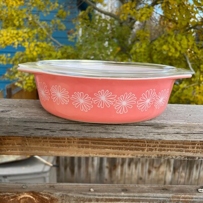 Vintage Pyrex Pink Daisy Casserole Dish 043 1956-1962 - Etsy