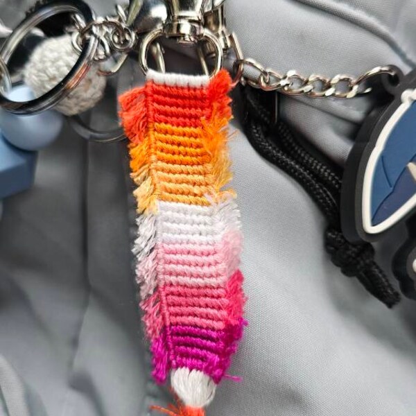 LGBTQ Pride Flag Keychains, Knotted Macramé Keychains - Etsy