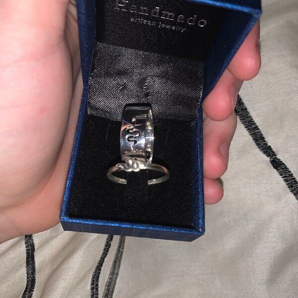 Snake Couple Set Promise Ring - Snake Jewelry, His and Her Matching ...