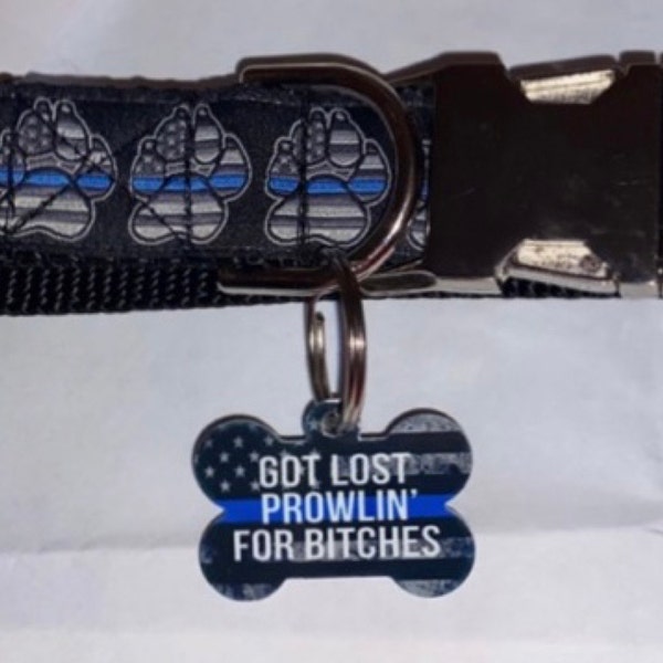 2 Sided TBL - Thin Blue Line Police Dog Tag - Back the Blue - Custom ...