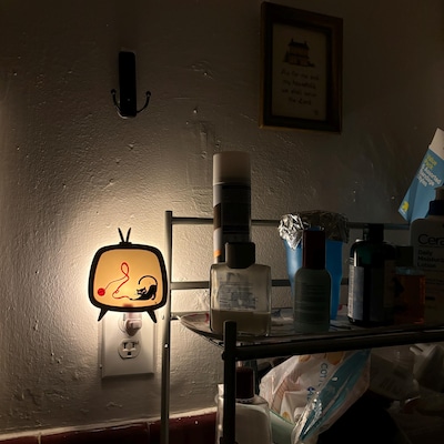 Mid-century Modern MCM Television Black Cat Night Light 3D Printed - Etsy