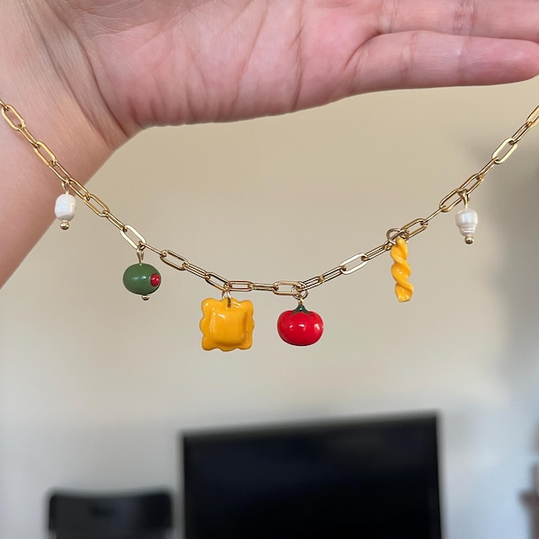 Italian Pasta Charm Necklace - Etsy