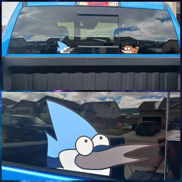 Mordecai Peeking Car Sticker - Regular Show Vinyl Decal - Etsy