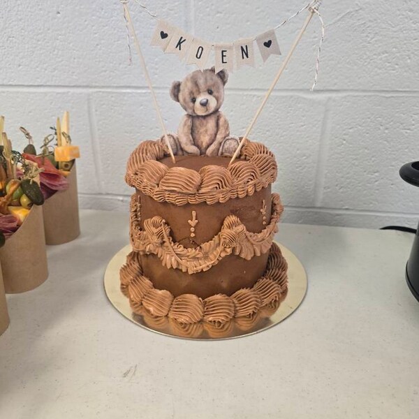 Birthday Cake Banner / Rustic Birthday Cake Topper / Happy Birthday ...