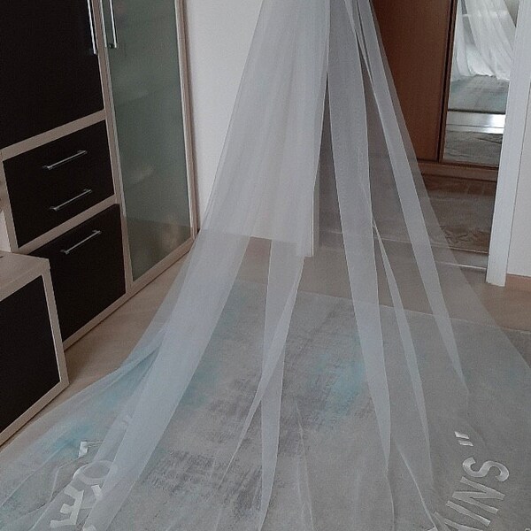 Custom Wedding Veil With Embroidered Text Wedding Veil Made to Order ...