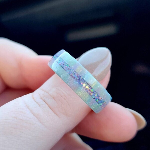Unicorn Poop Ring With Opal Inlay - Diamond Dust Ring - Diamondcast ...