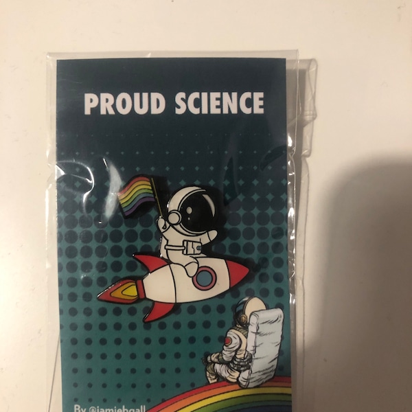 Astronaut Pride Spaceship, LGBT Pride Flag in Space Enamel Pin Badge ...