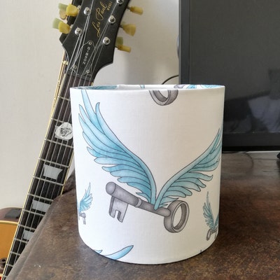 Wizard Lamp Shade Lamp Pastel Blue Keys Home Decor Arrow Lampshade ...