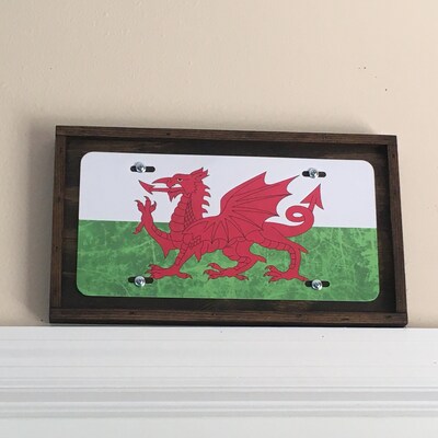 Welsh Flag License Plate, Distressed Dragon Banner Aluminum Vehicle Tag ...