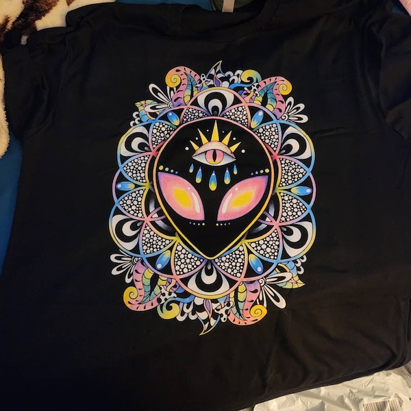 Art Print of Trip Alien / Alien Art / Psychedelic Alien / Trippy Alien ...