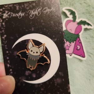 Cute Little Black Bat Small Hard Enamel Pin 1.25 Across and .5 Tall ...