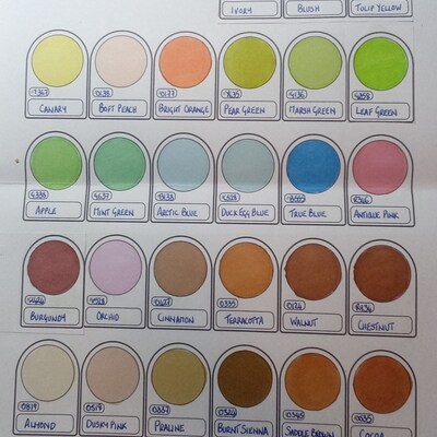 24 Color Printable Swatch Chart Generic DIY Artist Reference Colored ...
