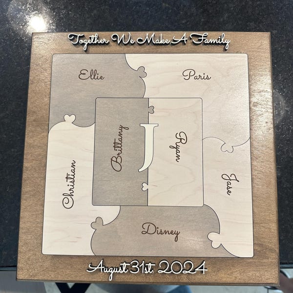 Unity Ceremony Puzzle, Rustic Style Puzzle, Removable Puzzle Pieces ...
