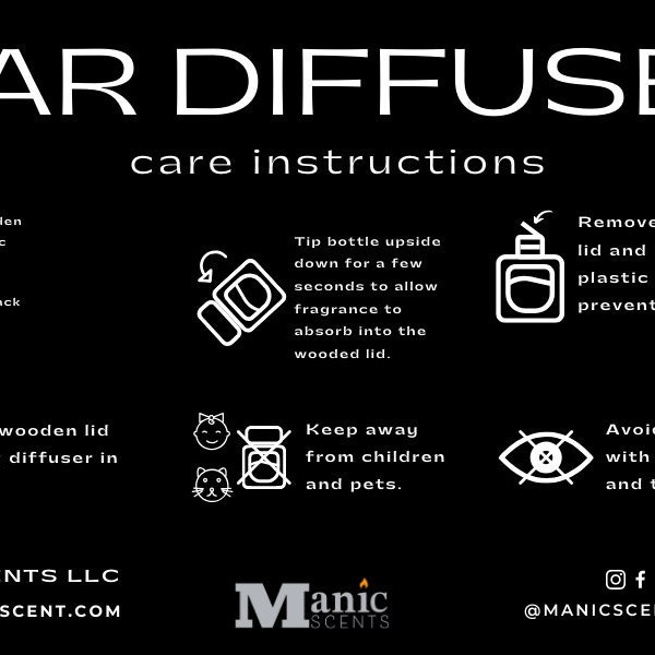 Editable Car Diffuser Care Card Template, Car Scent Care Instructions ...