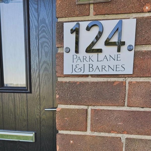 Acrylic Dusty Pink Address Sign/ A5 Door Number Plaque/ Modern Address ...