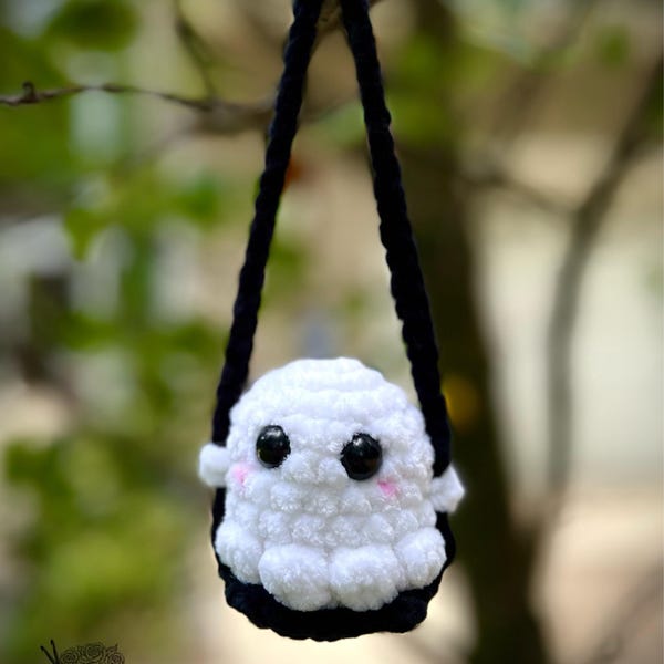 Crochet Ghost Car Mirror Hanger PDF PATTERN | Fall Car Decor | DIY Car ...