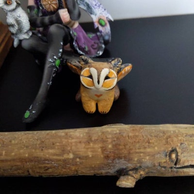 White Owl Griffin Figurine Snowy Gryphon Sculpture TO ORDER Tiny Clay ...