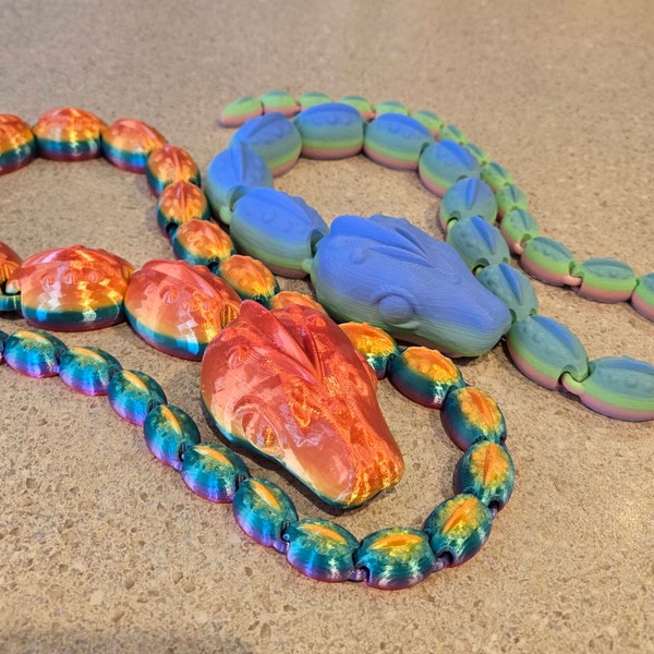 Cinder Snake, 30 Inch Snake, STL Print Files, Articulating Flexi Wiggle ...