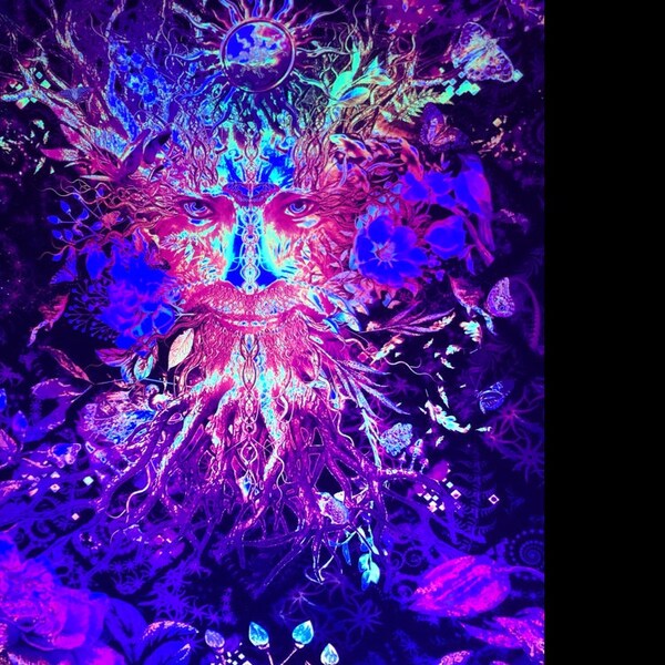 Psychedelic Decoration Stage Metatron. Uv-reactive Psytrance Party ...