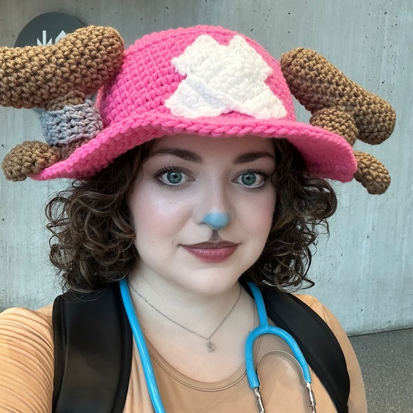 One Peice Inspired- Chopper Hat, Bucket Hat, Cosplay, Reindeer, Chopper ...