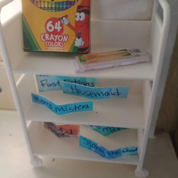 1/6 Scale 3 Shelf Mini Library Cart/ Mini Brands Books / Mini Books ...