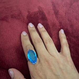 White Inset Stone Ring/ Sterling Silver/ Embellished Gem & CZ | Etsy