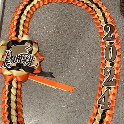 2024 Black & Red Double Braided Graduation Ribbon Stole Lei - Etsy