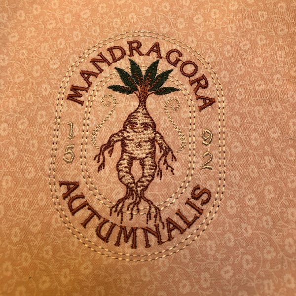 Embroidery: Magical Mandrake Label - 3.5, 4, 4.5, 5, and 6 Inches ...