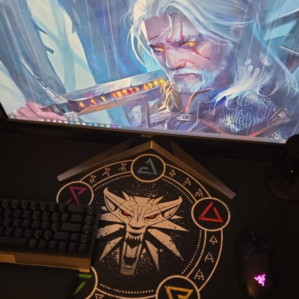 The Witcher Mousepad, Custom Mousepad, Esthetic Desk Mat, XXL Desk Mat ...
