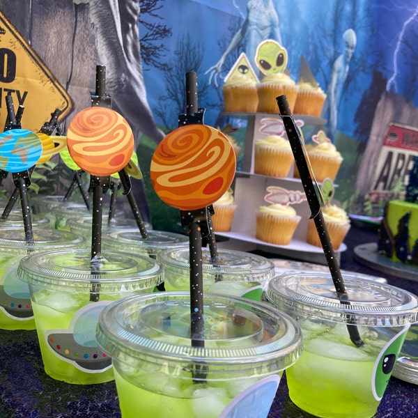 ALIEN PARTY CUPS -alien Cups Alien Birthday Alien Party Alien Party ...