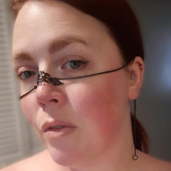 Nose Chain "akasha" Filigree Face Jewelry - Gothic Mask, Goth ...