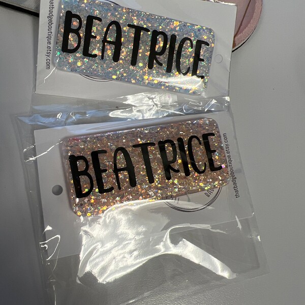 Glitter Name Tag - Name Tag - Personalized Name Tag - Custom Name Tag ...