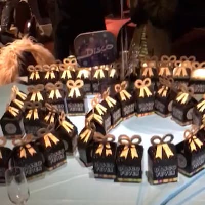 70s Disco Square Favor Gift Boxes 1970s Disco Fever Party Bow Boxes Set ...