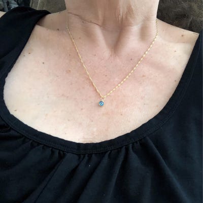 Minimal Chain Necklace, Red Amulet Link Necklace, 925k Silver Luck ...