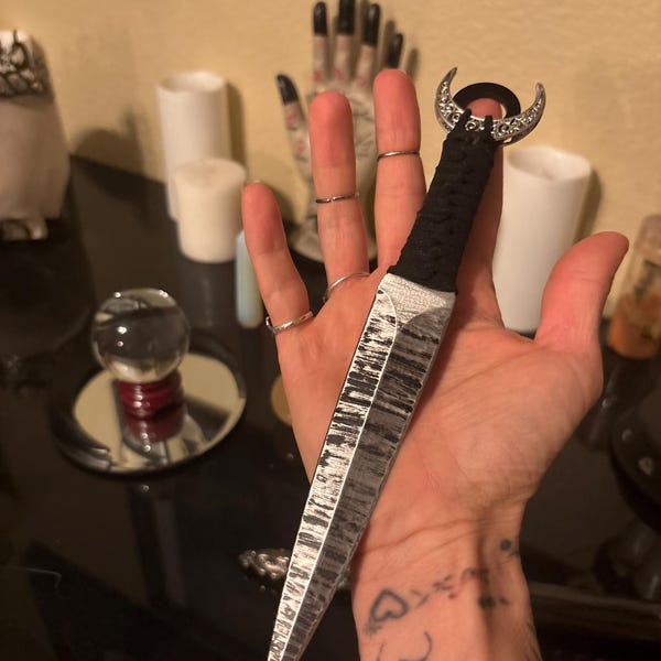Handcrafted Boline Knife: White Handle Witchcraft Altar Tool - Etsy