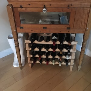 6X Beech Modular Wine Rack Beech Wood 24-72 Bottle Capacity Storage 6 ...
