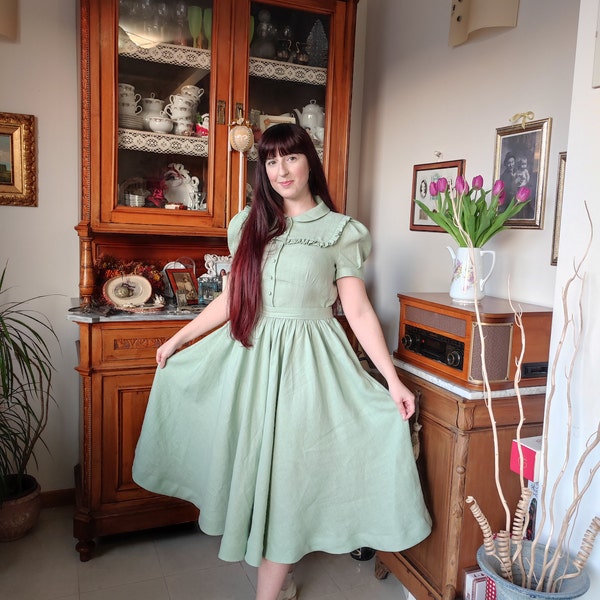 Ready to Ship | the Meg’23 Dress in Forest Green With Short Sleeves ...