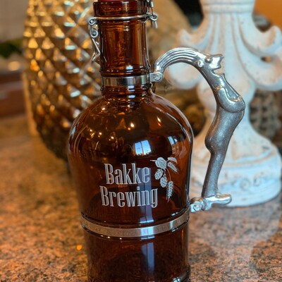 Custom Engraved Beer Growler With Ceramic Flip Top Real German Growler ...